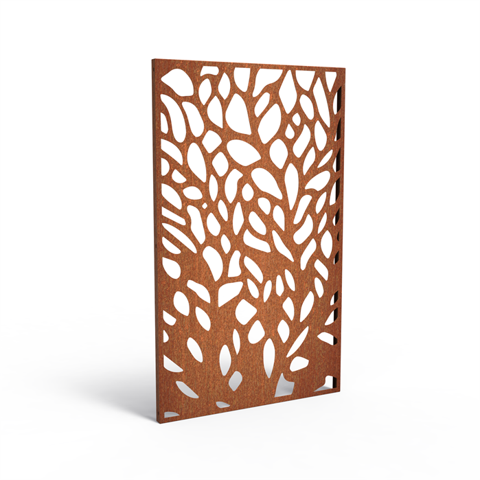 Cortenstalen schutting paneel abstract - Steel Garden